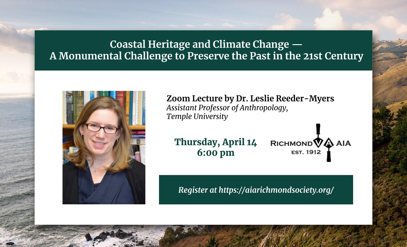Lecture on April 14: “Coastal Heritage and Climate Change” | AIA ...